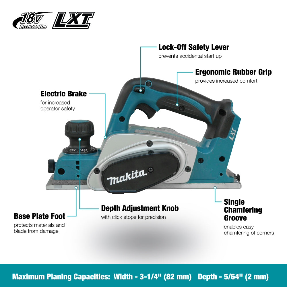 Makita DKP180Z 3 1 4 Cordless Planer Great Western Saw